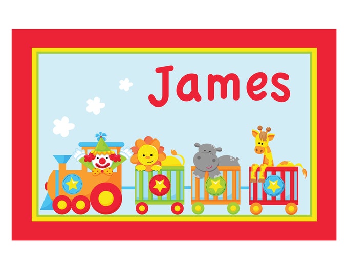 Personalized Train Placemat, Train, Kids Placemat, Personalized ...