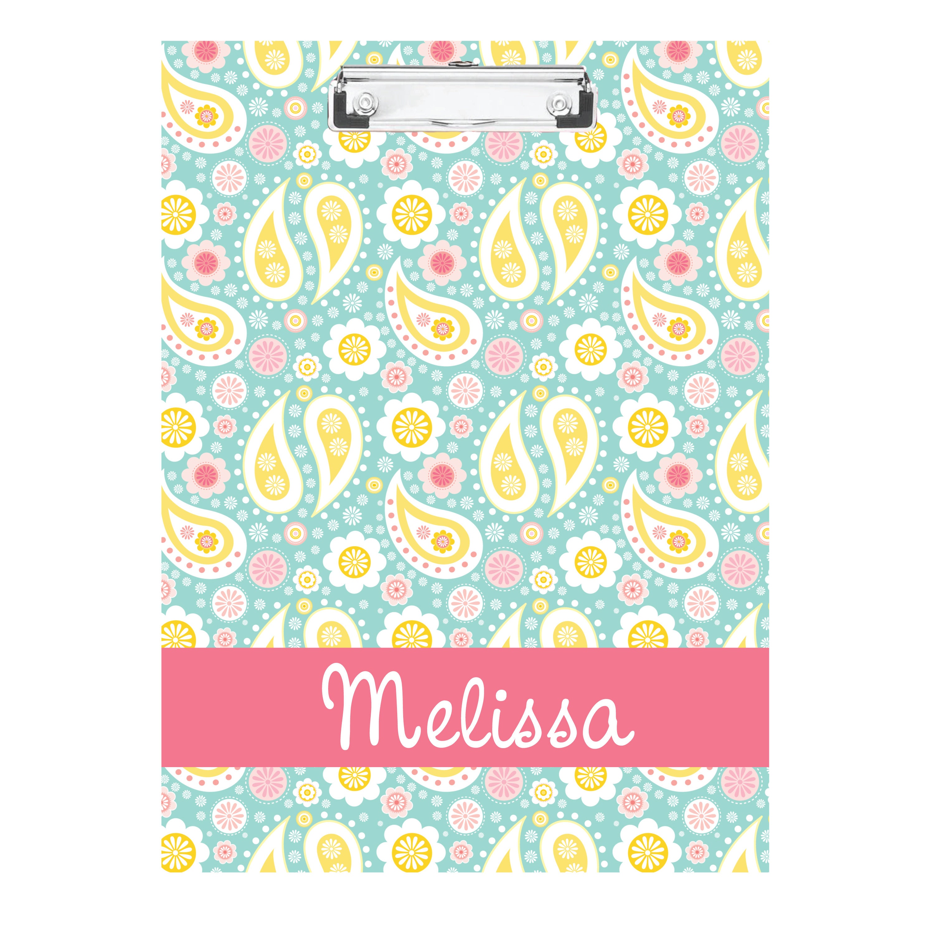 Blue Based Paisley Custom Clipboard Monogrammed Clip Board, Monogram ...