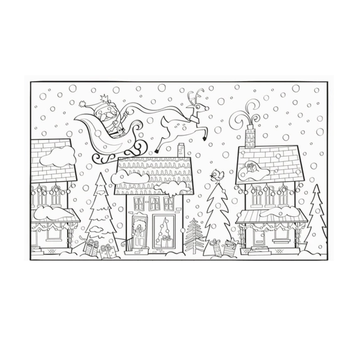 Christmas Coloring Placemats Printable, Santa, Elves, Gingerbread ...