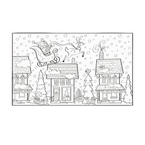 Christmas Coloring Placemats Printable, Santa, Elves, Gingerbread ...