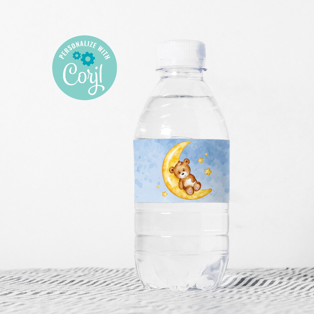 EDITABLE Bear Water Bottle Labels Teddy Bear Birthday, Teddy Bear Party ...