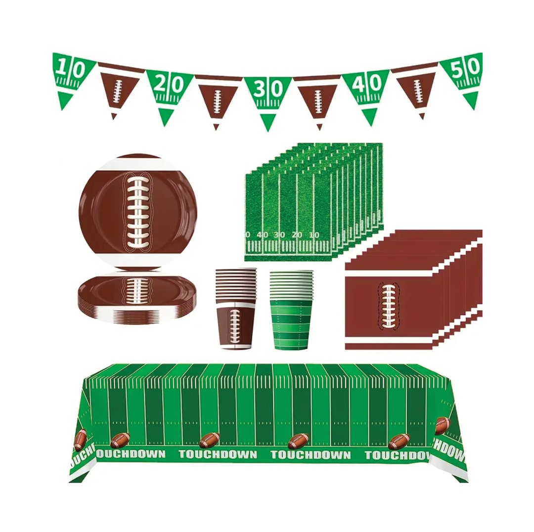60 Piece Football Party Pack Football Party, Tailgate Party, Football ...