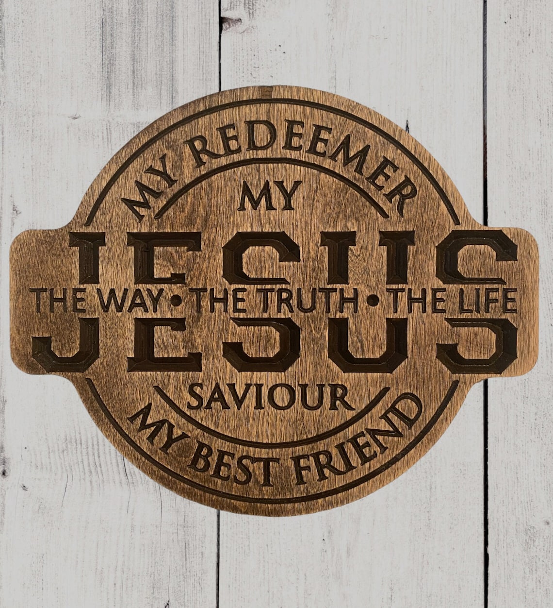 Jesus My Redeemer Christian Wall Art Wood Carved Sign - Etsy