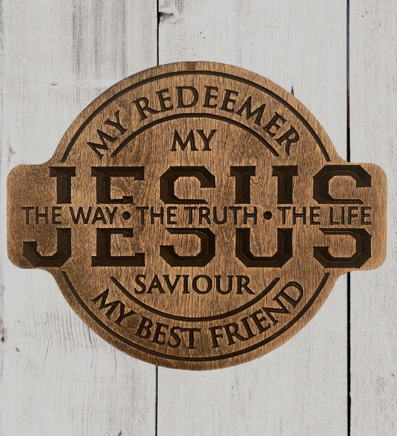 Jesus My Redeemer Christian Wall Art Wood Carved Sign - Etsy