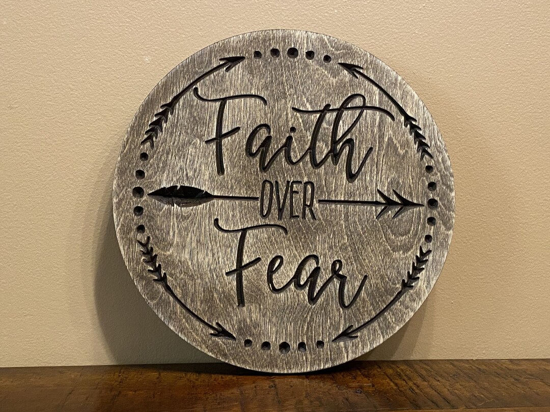 Faith Over Fear Christian Wall Art Wood Sign - Etsy