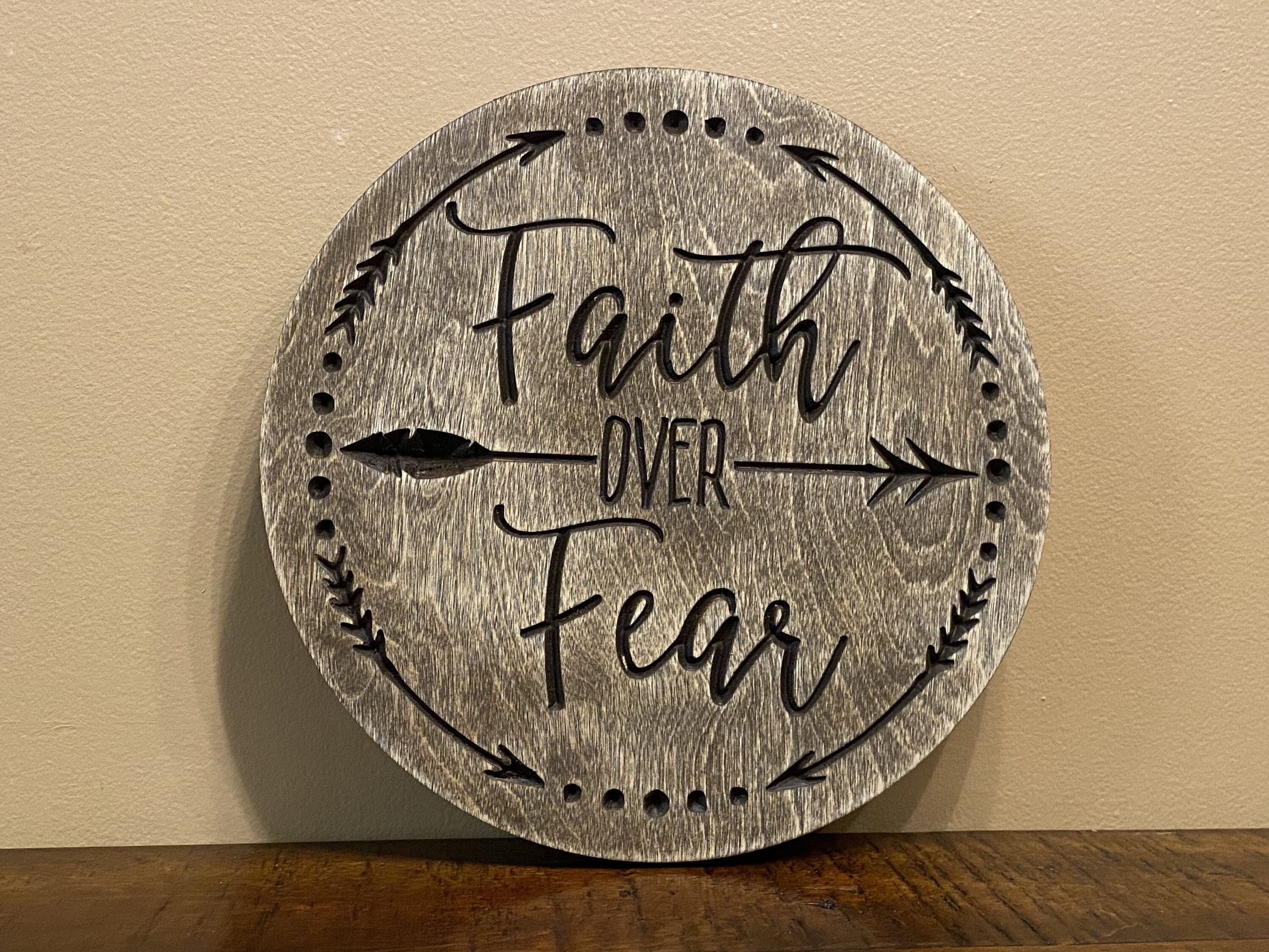 Faith Over Fear Christian Wall Art Wood Sign - Etsy