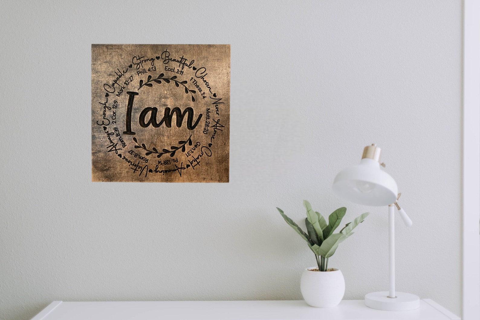 I Am Bible Verse Wood Sign Christian Scripture Wall Art - Etsy