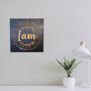 I Am Bible Verse Wood Sign | Christian Scripture Wall Art | Bible Verse ...