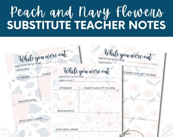 School Substitute Teacher Notes • Teacher Feedback Printable ...