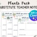 Editable Succulent Plants Substitute Teacher Note • Feedback • School ...