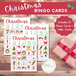 Christmas Bingo Cards Holiday Games Printable School Work Party Social ...
