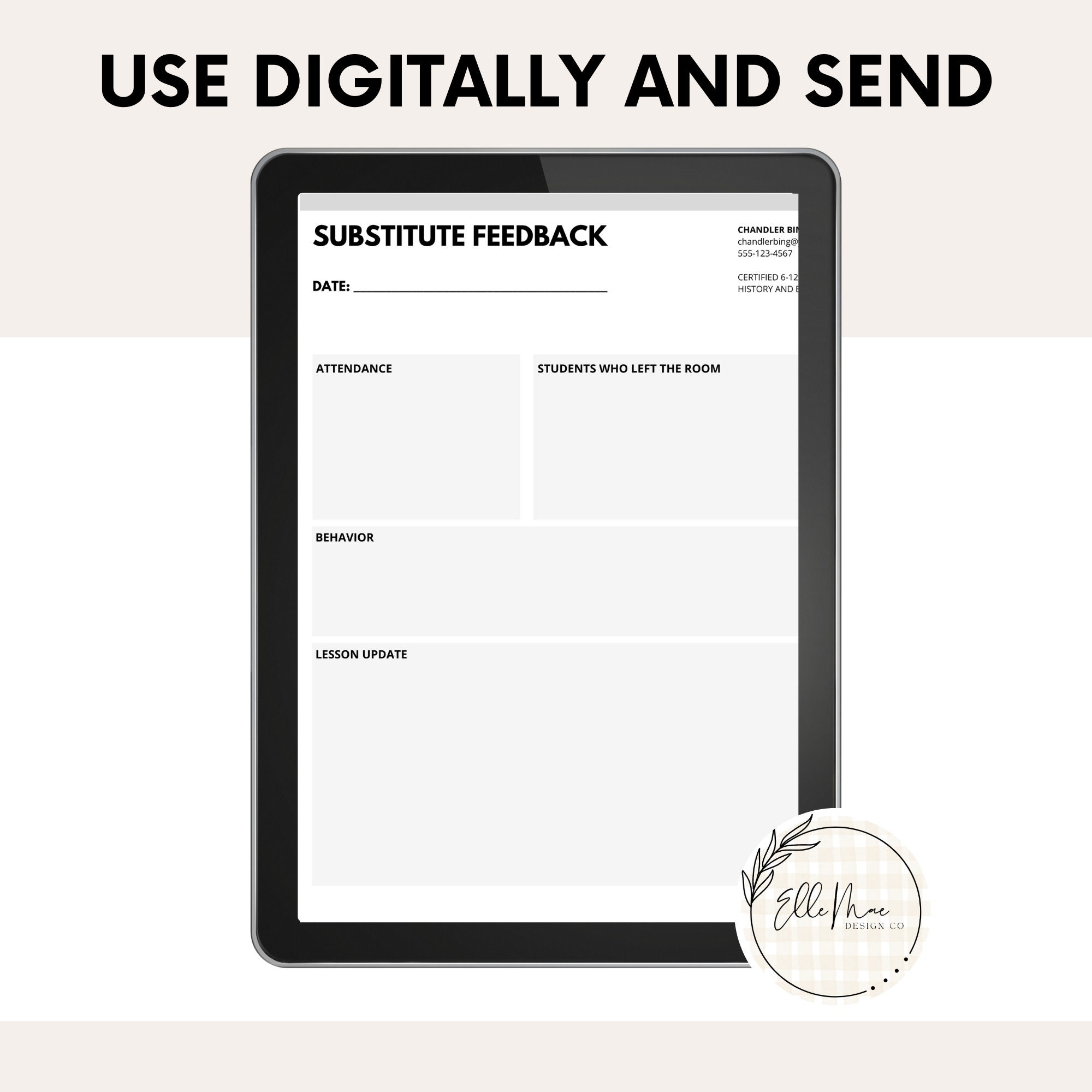 Substitute Teacher Note • Simple Modern Feedback • While You Were Out ...