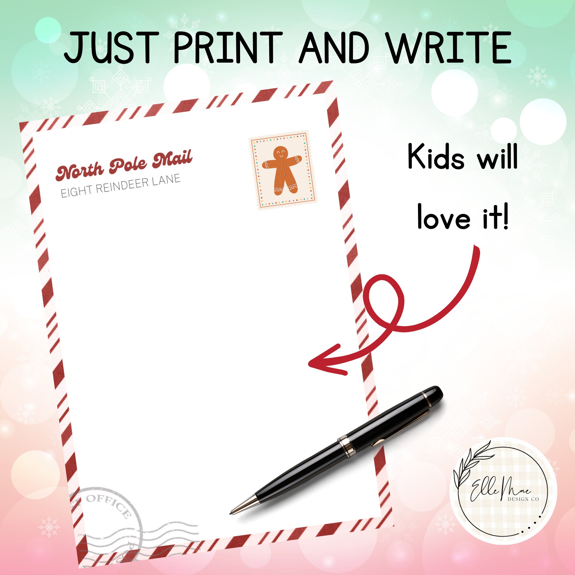 Letter From Santa Claus Kids Christmas Printable Holiday Paper Wishlist ...