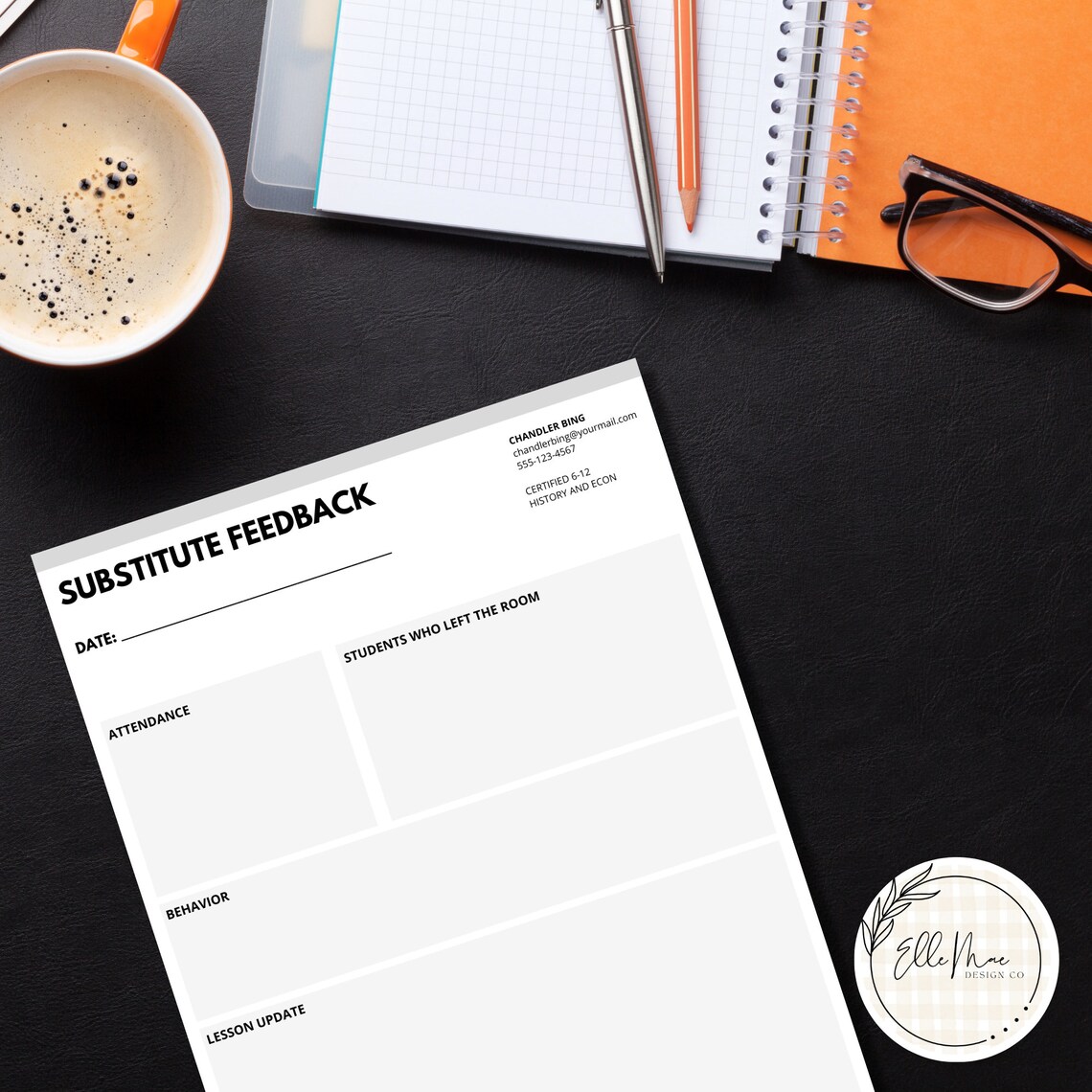 Substitute Teacher Note Simple Modern Feedback While You Were Out ...