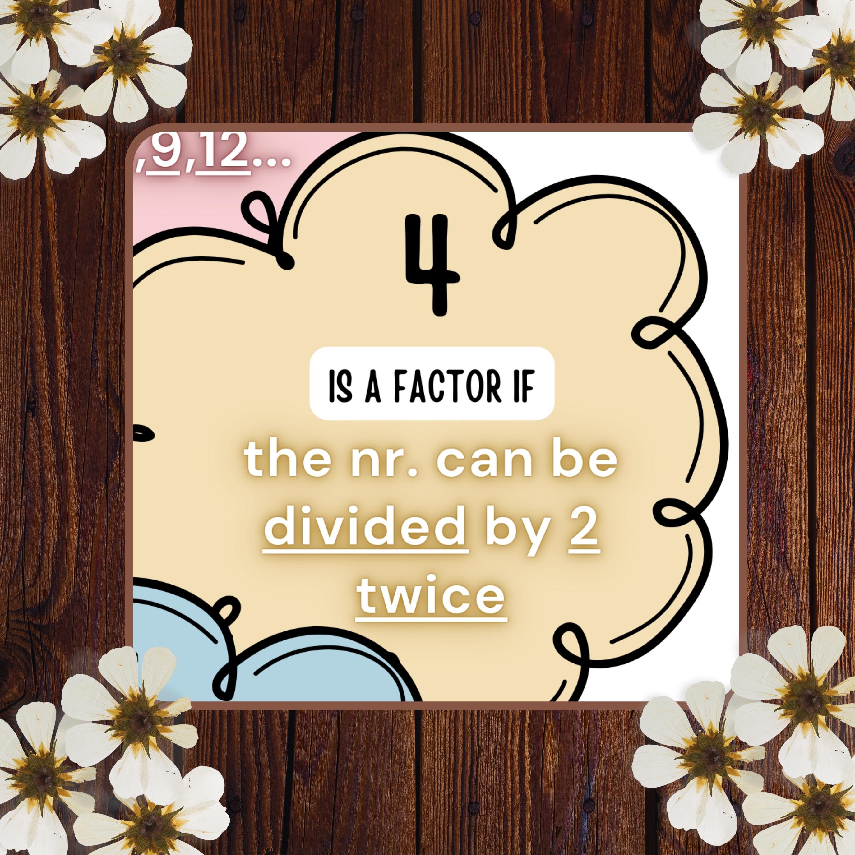 Math Factor Cheat Sheet PRINTABLE Pdf - Etsy
