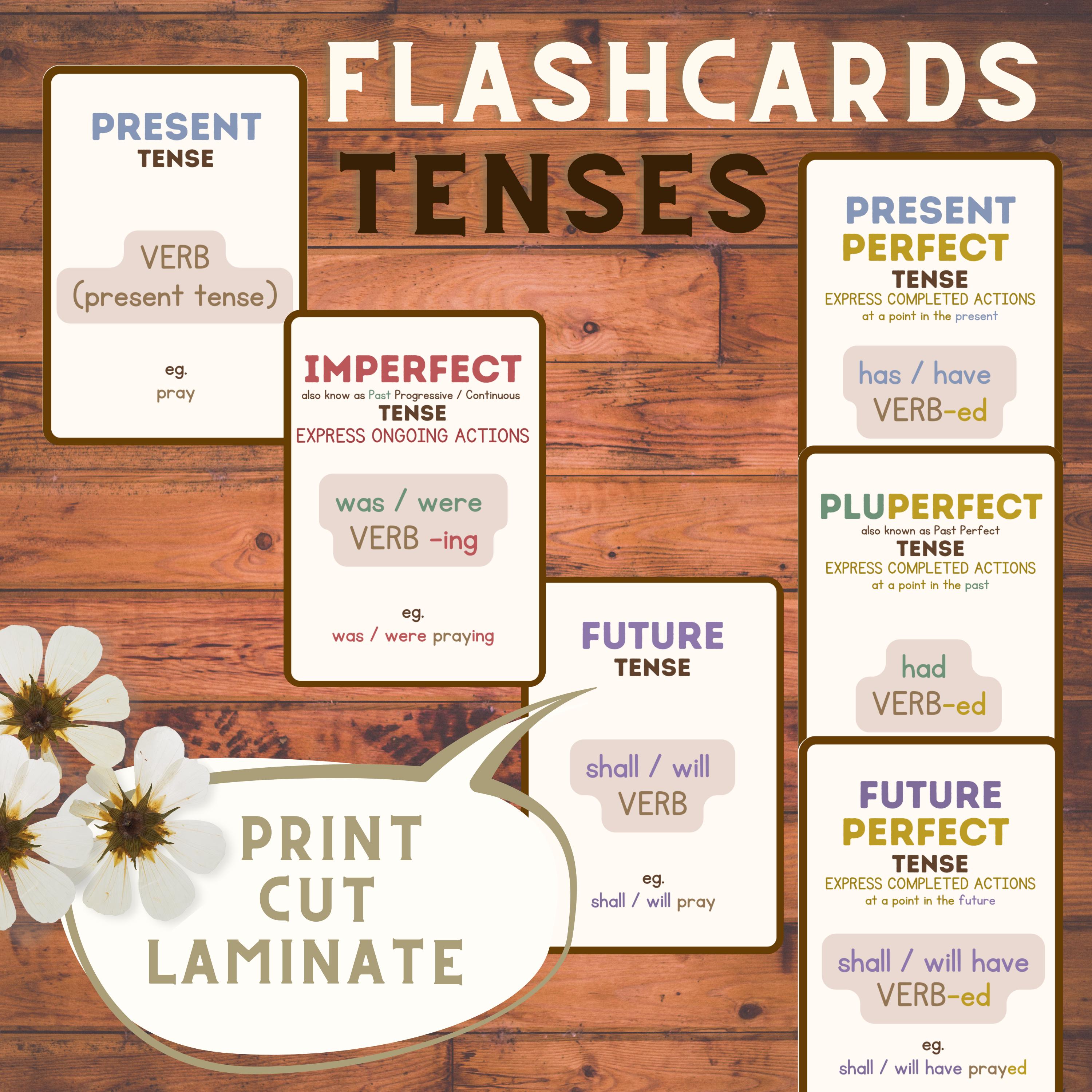 Latin Verb Endings 1st Conjugation FLASHCARDS (printable) (CC Cycle 2 ...
