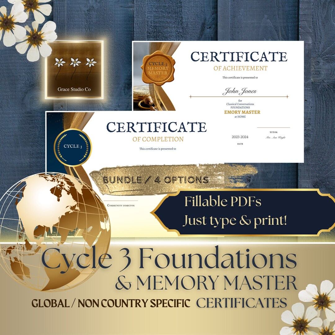 Classical Conversations Foundations & MEMORY MASTER Certificates Cycle ...