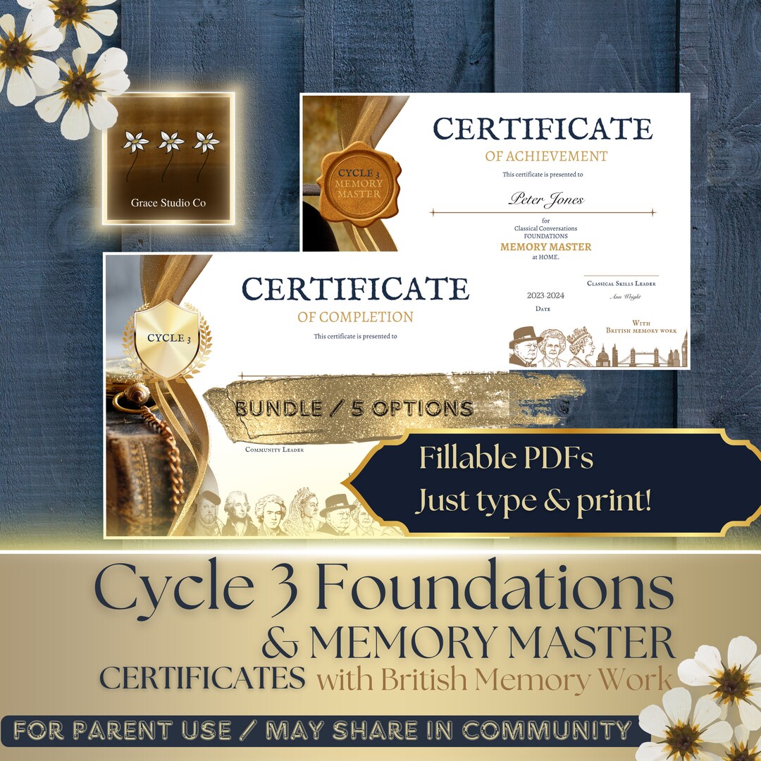 Foundations & MEMORY MASTER Certificates Cycle 3 With British Memory ...