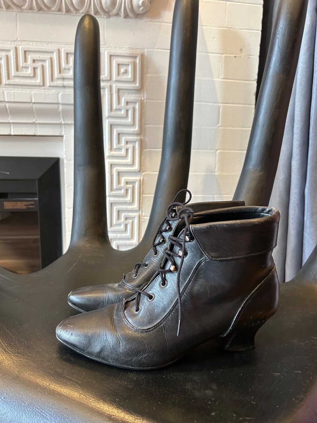 Leather Victorian Style Boots - Etsy