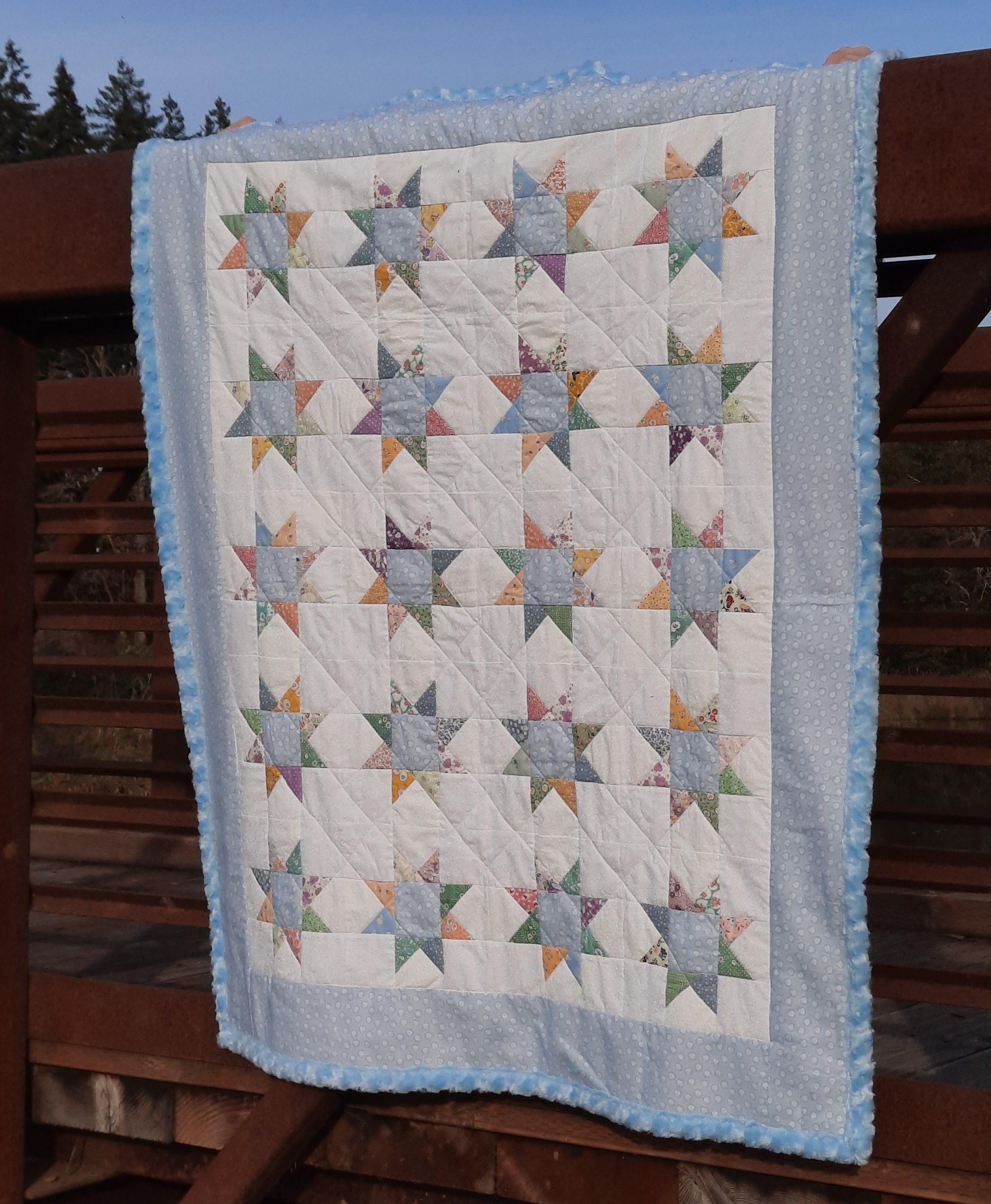 Retro Spring Star Quilt - Etsy