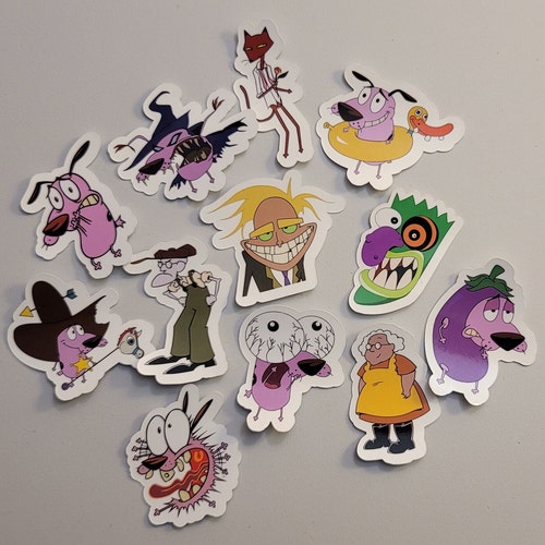 Courage the Cowardly Dog Stickers. 12 Pack of Stickers. - Etsy