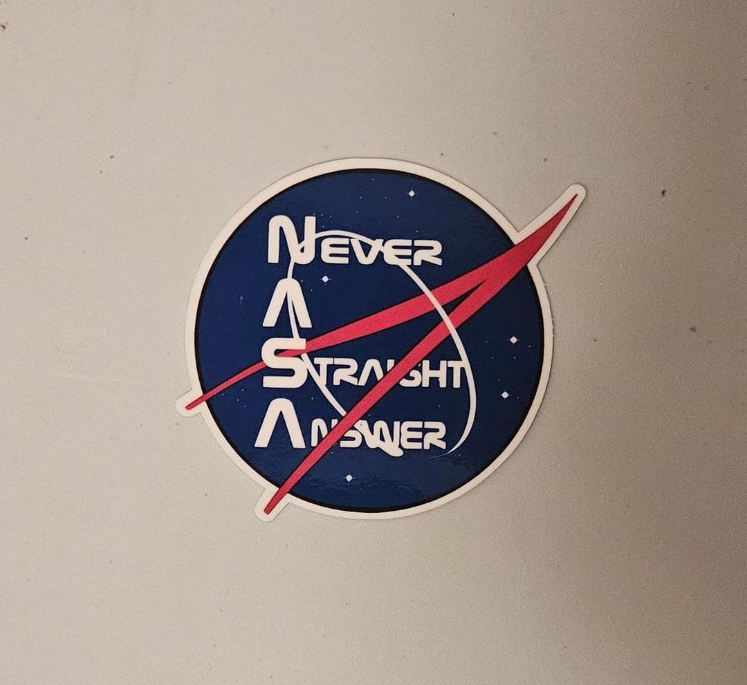 NASA Never A Straight Answer Decal - Etsy