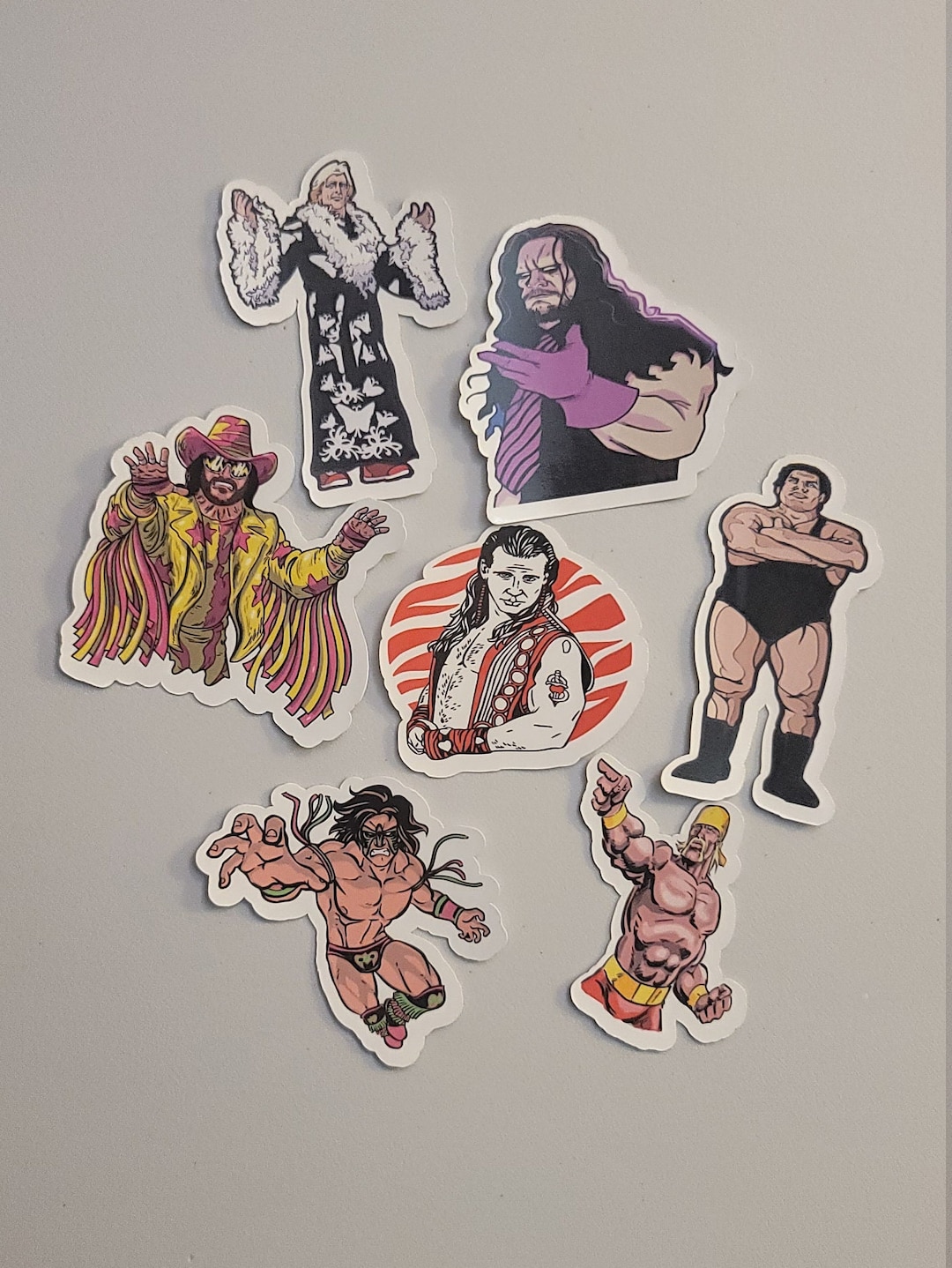 Wrestling Stickers. 7 Pack of Classic Wrestlers - Etsy
