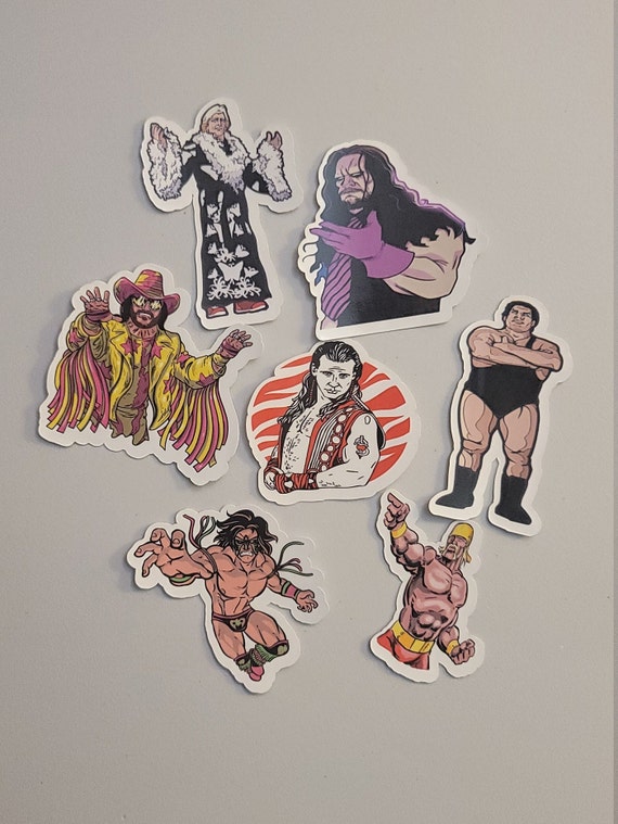 Wrestling Stickers. 7 Pack of Classic Wrestlers - Etsy