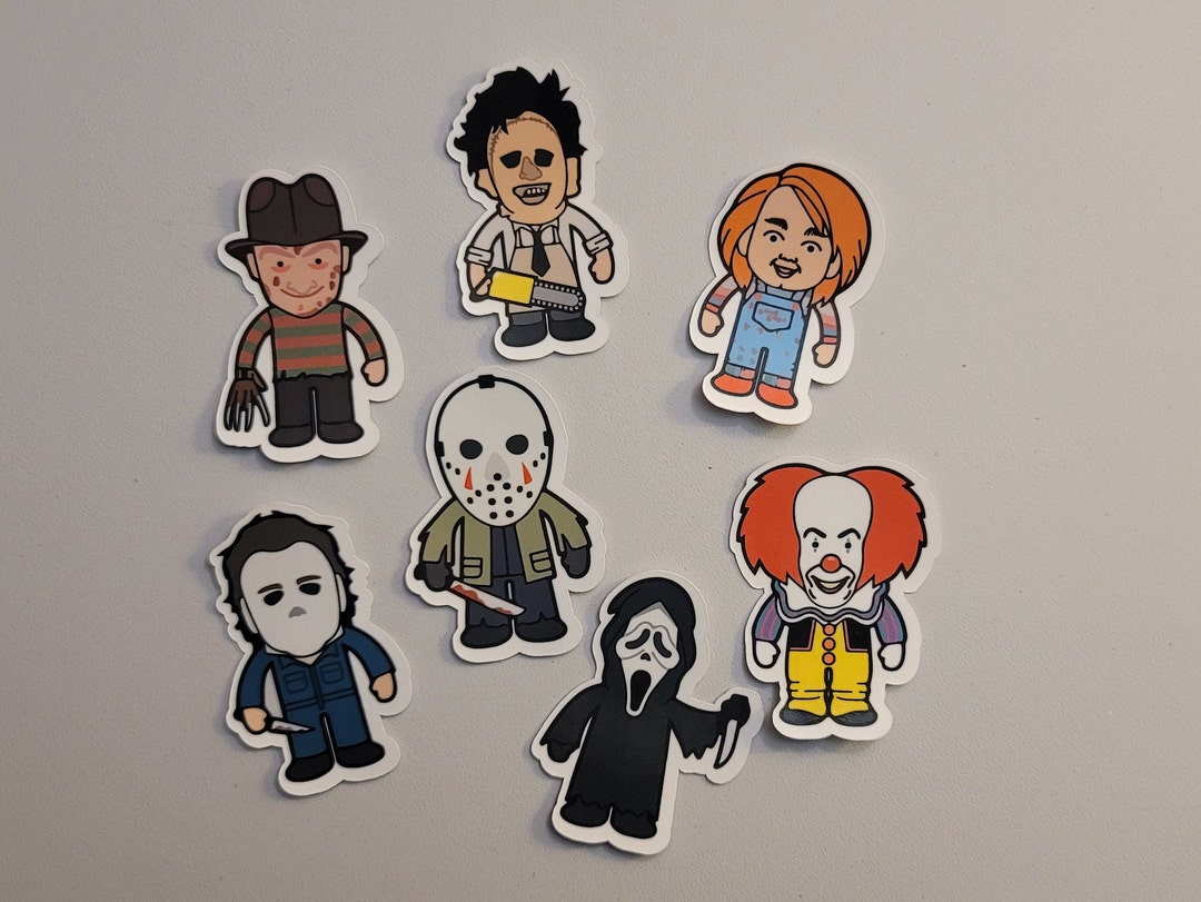 Horror Movie Stickers. 7 Pack of Horror Characters - Etsy