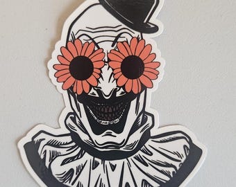Art the Clown Waterproof Vinyl Decal, Art the Clown Sticker, Terrifier ...