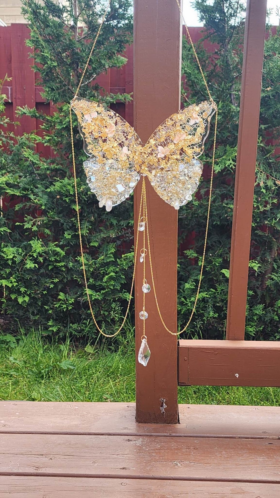 Crystal Butterfly Suncatcher: Handmade Quartz Window Decoration - Etsy