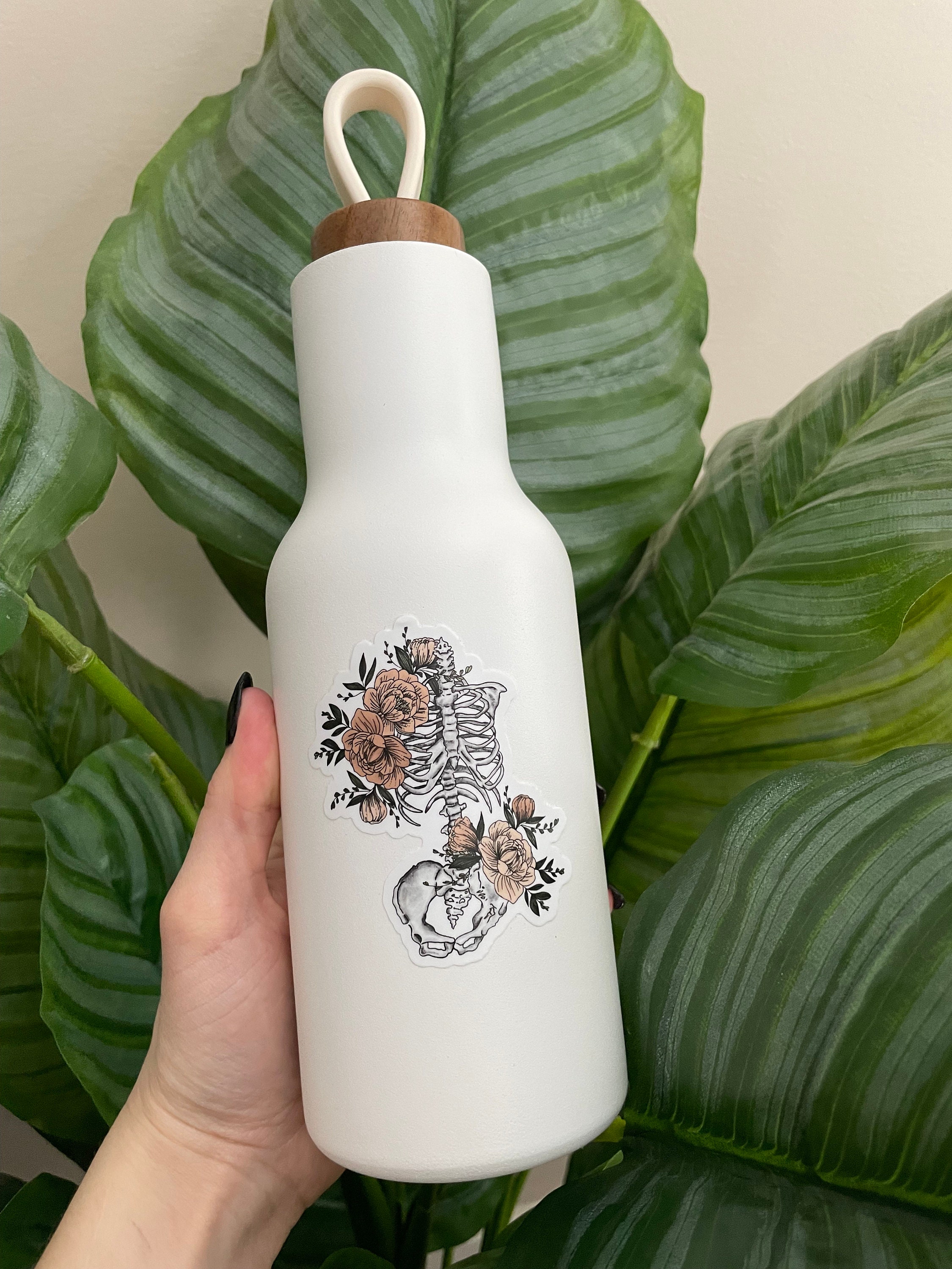 Floral Skeleton // Vinyl Sticker | Etsy