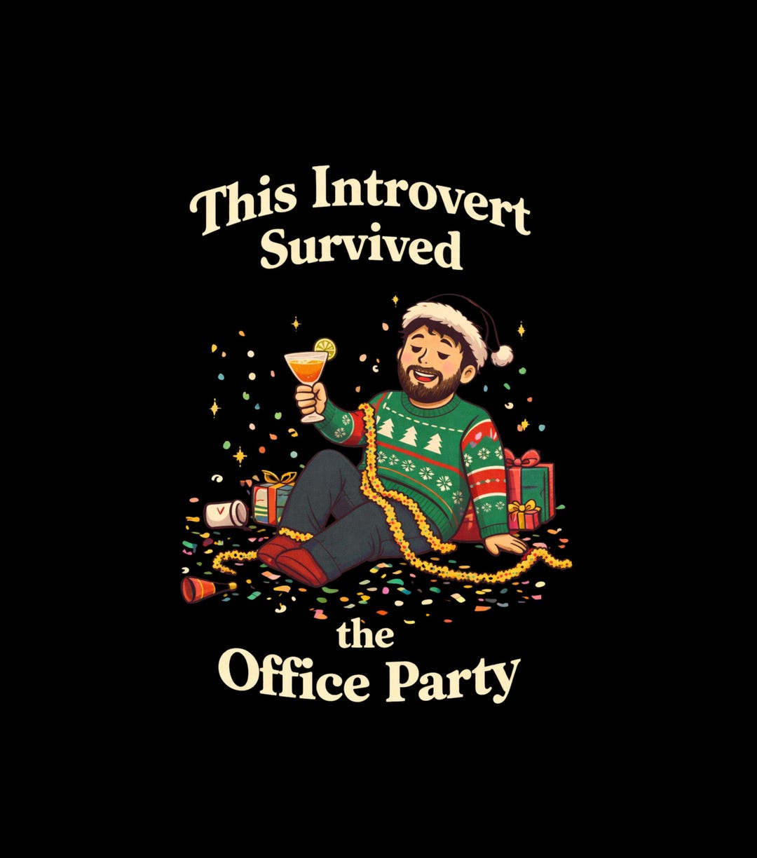 This Introvert Survived the Office Party PNG SVG JPG | Funny Christmas ...