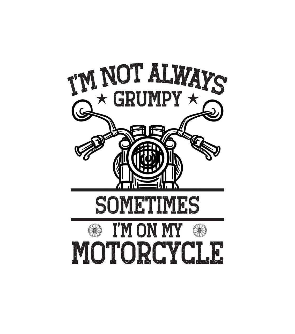 Grumpy Motorcycle SVG | Both White and Black Variants | Motorcycle PNG ...