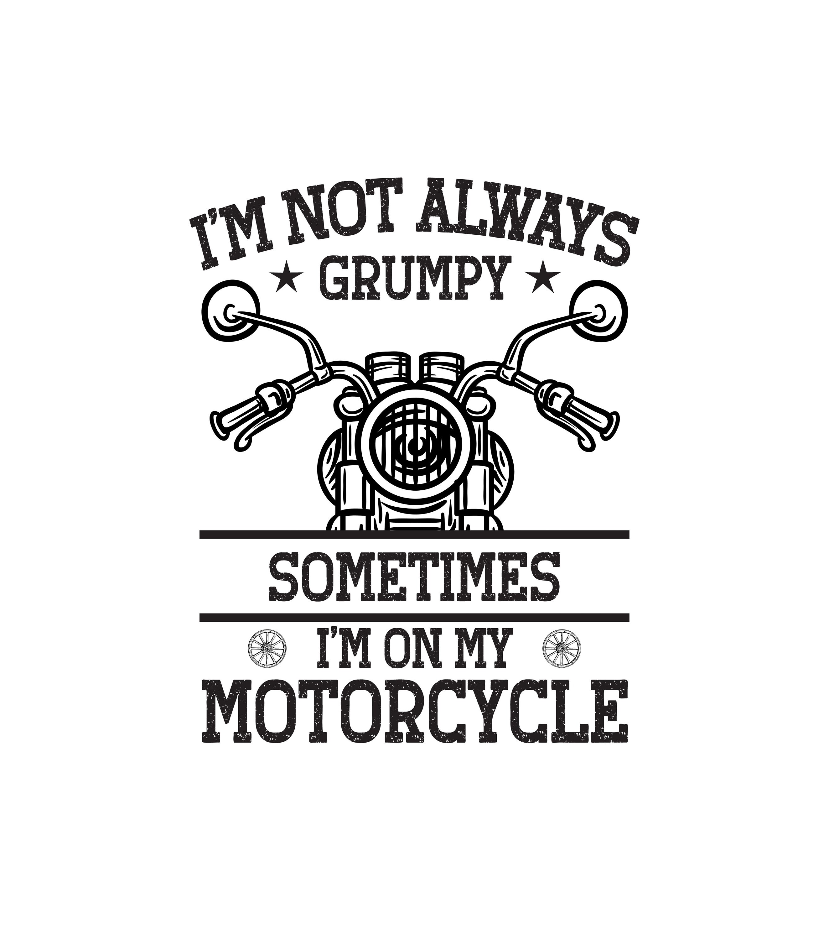Grumpy Motorcycle SVG | Both White and Black Variants | Motorcycle PNG ...