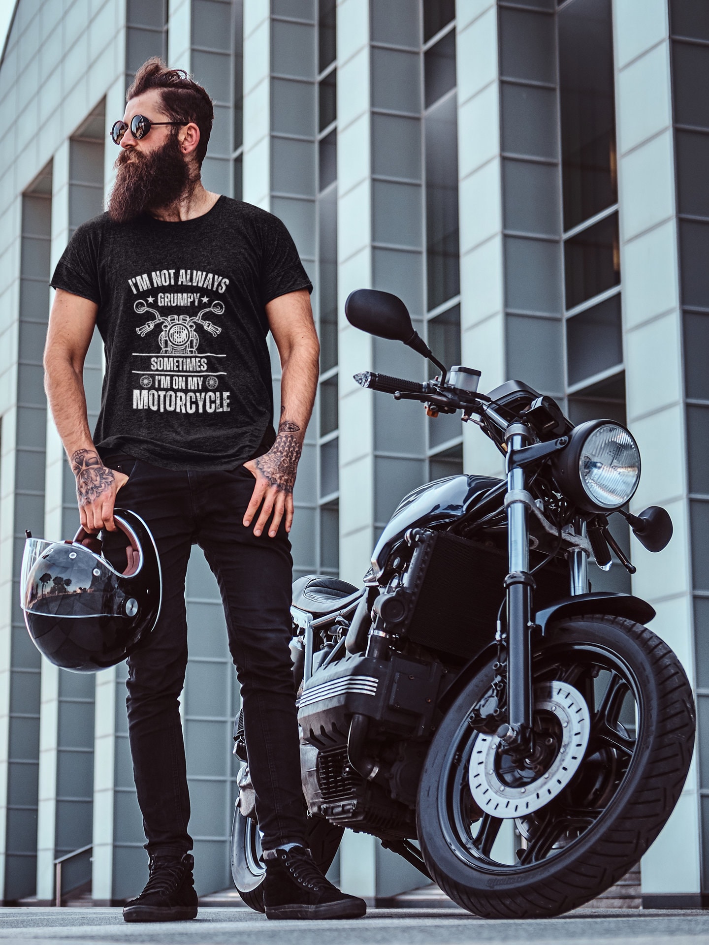 Grumpy Motorcycle SVG | Both White and Black Variants | Motorcycle PNG ...