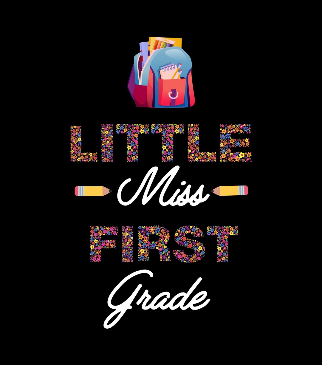 Little Miss 1st Grade Png, First Day of School, Back to School PNG, 1st ...