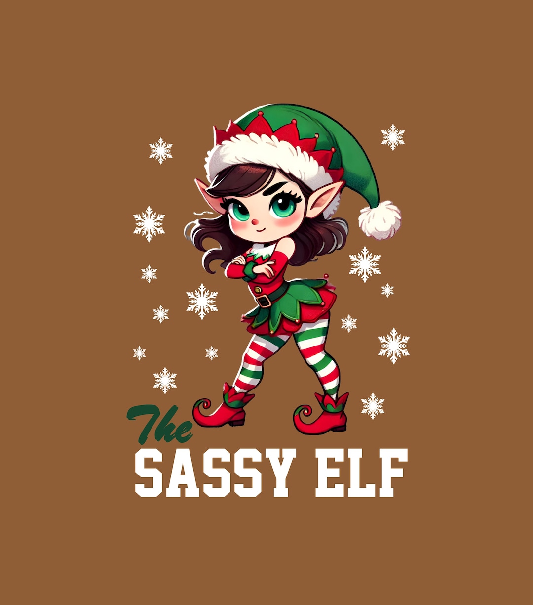 Sassy Elf SVG PNG - Trendy Christmas Design - Retro Girl With Cat ...