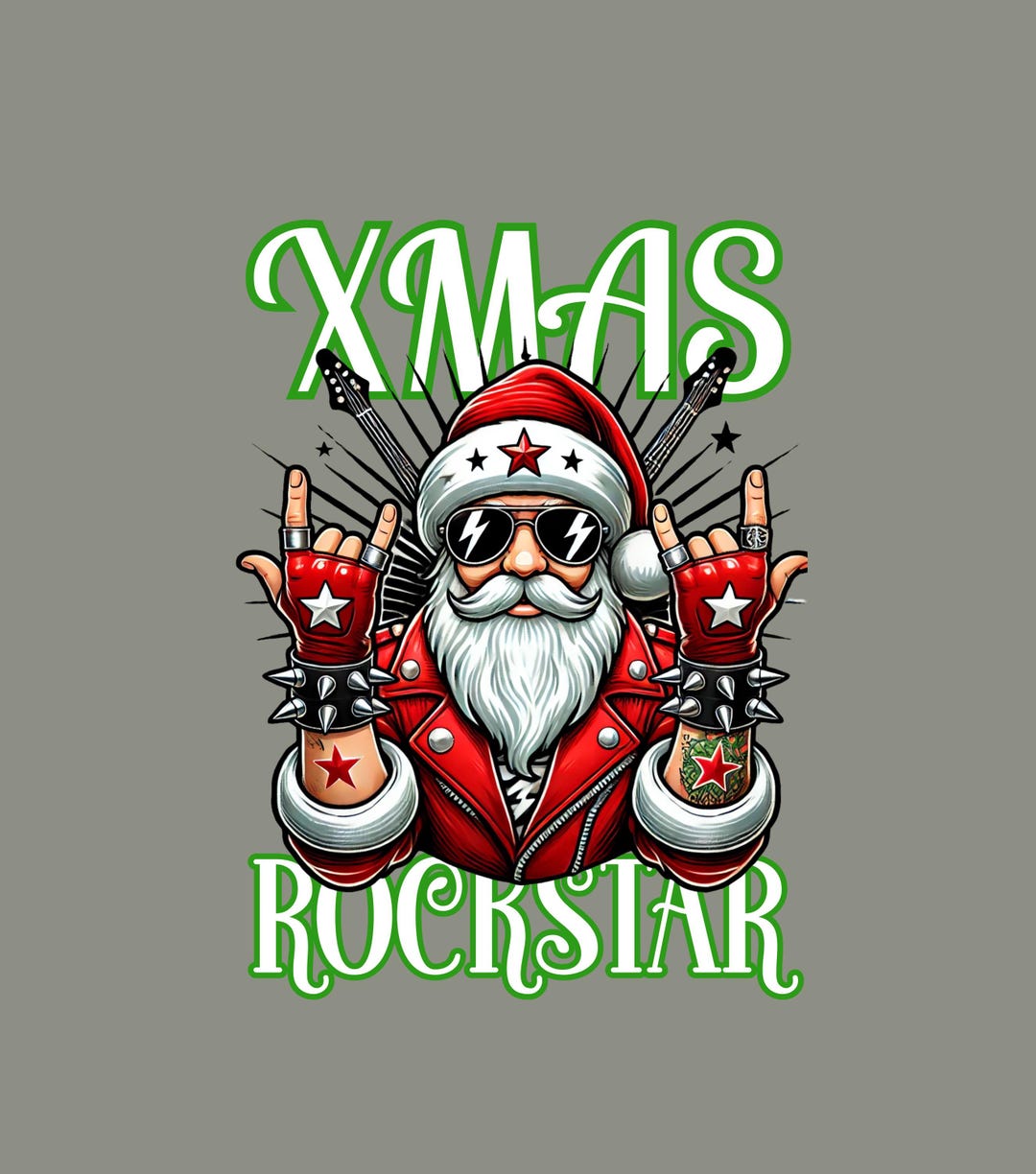 Rockstar Santa SVG, Santa Claus PNG, Santa Christmas Files,rock Music ...