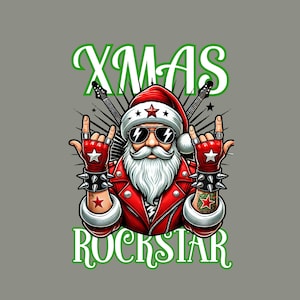 Rockstar Santa SVG, Santa Claus PNG, Santa Christmas Files,rock Music ...