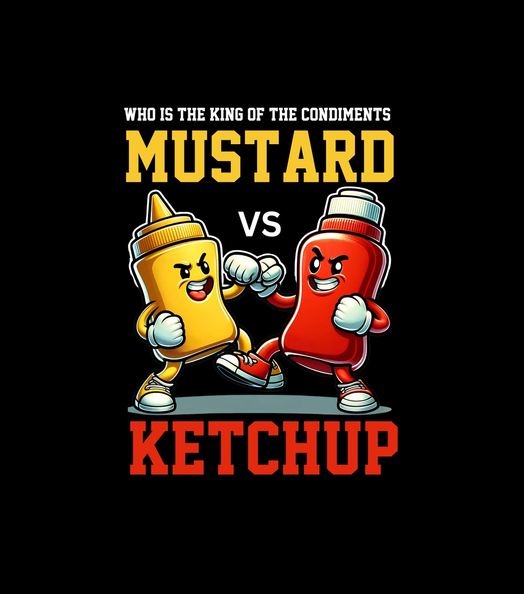 King of Condiments Mustard Vs Ketchup Svg Png | Mustard Vs Ketchup Svg ...