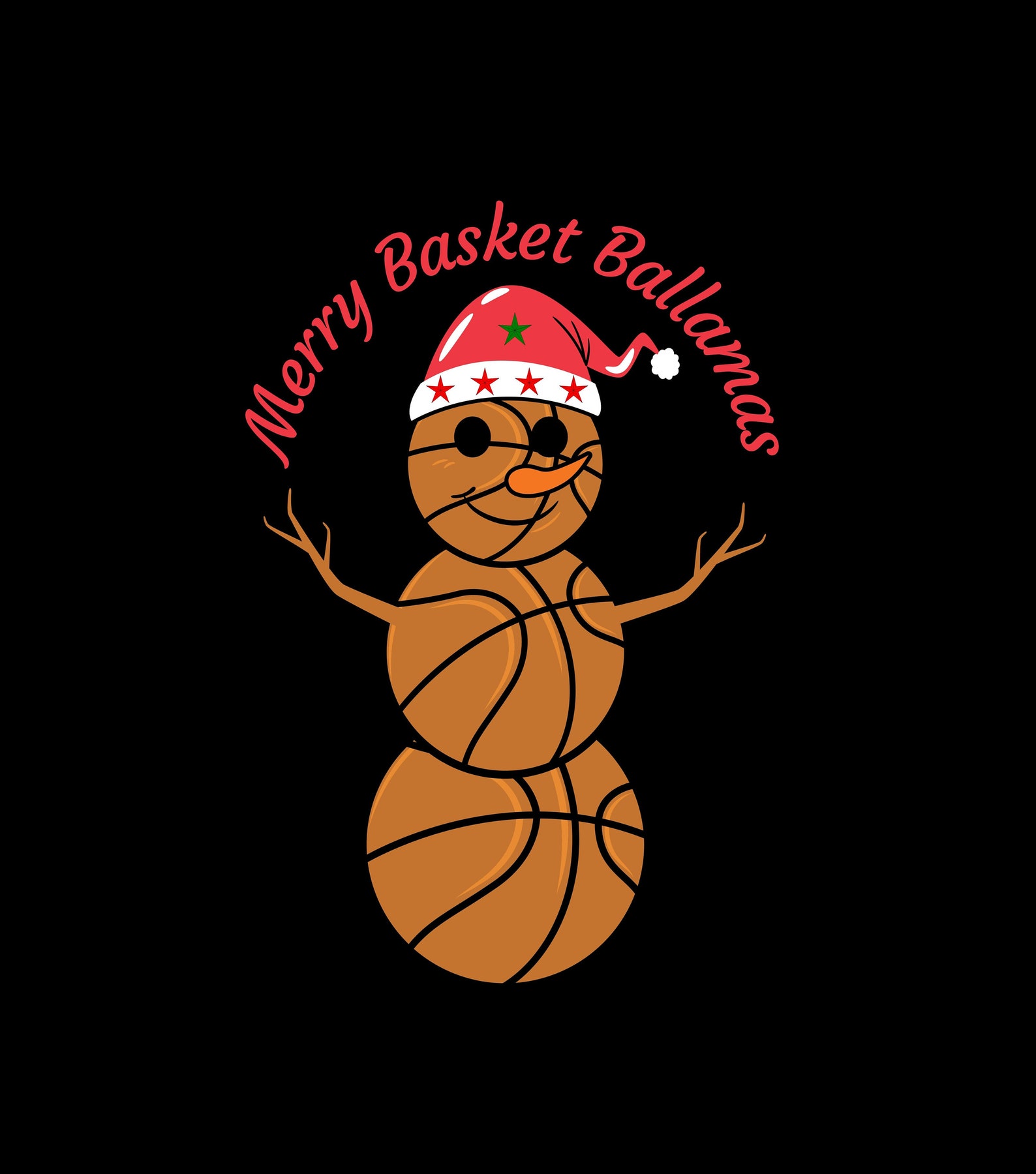 Funny Snowman Merry Basket Ballamas SVG, Merry Basketball PNG, Merry ...