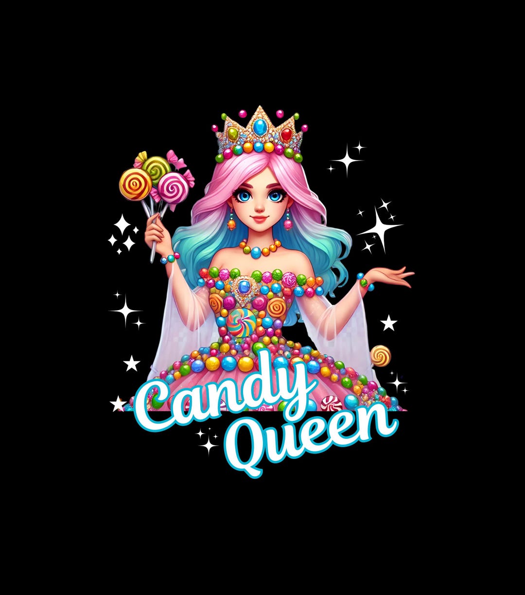 Cute Candy Queen SVG | Christmas Candy Queen PNG | Fairy Princess ...