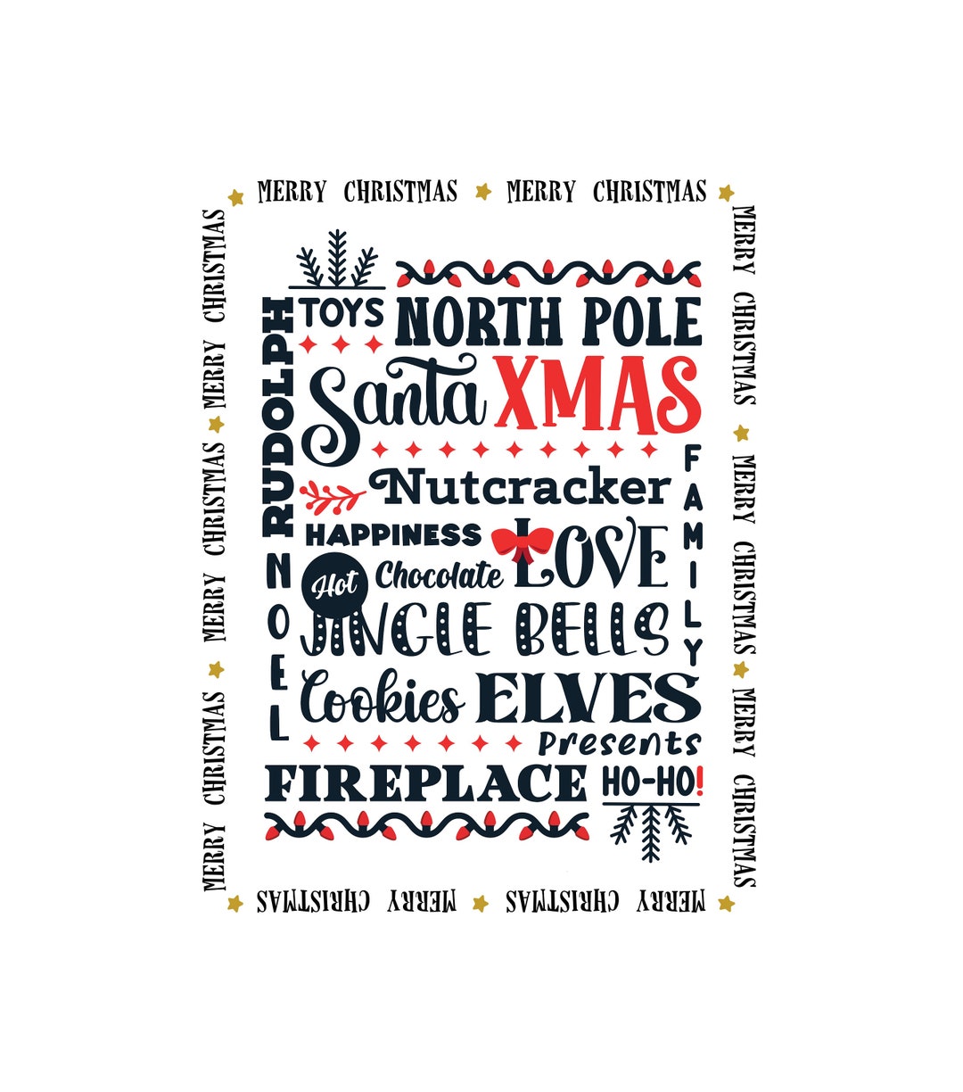 Christmas Word Art Svg | Instant Download | Digital File | Santa Svg ...