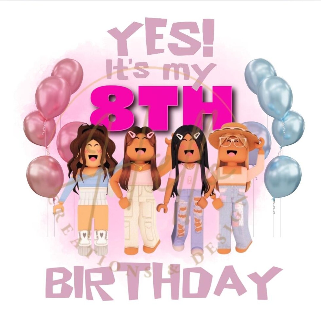 8th Birthday Roblox Girls PNG - Etsy UK