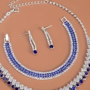 Wedding Bridal Jewelry Set Faux Ruby Around by Shiny Zircon Choker ...