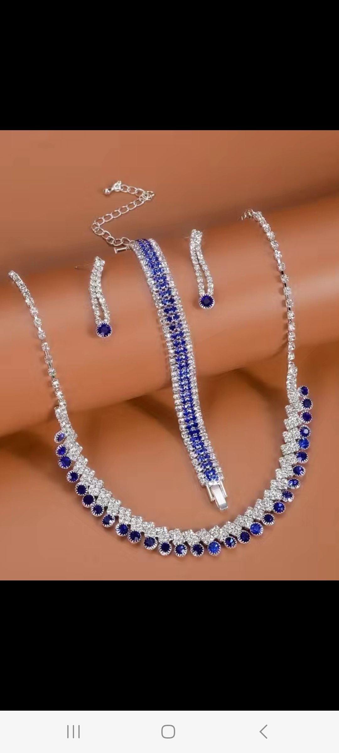 Wedding Bridal Jewelry Set Faux Ruby Around by Shiny Zircon Choker ...