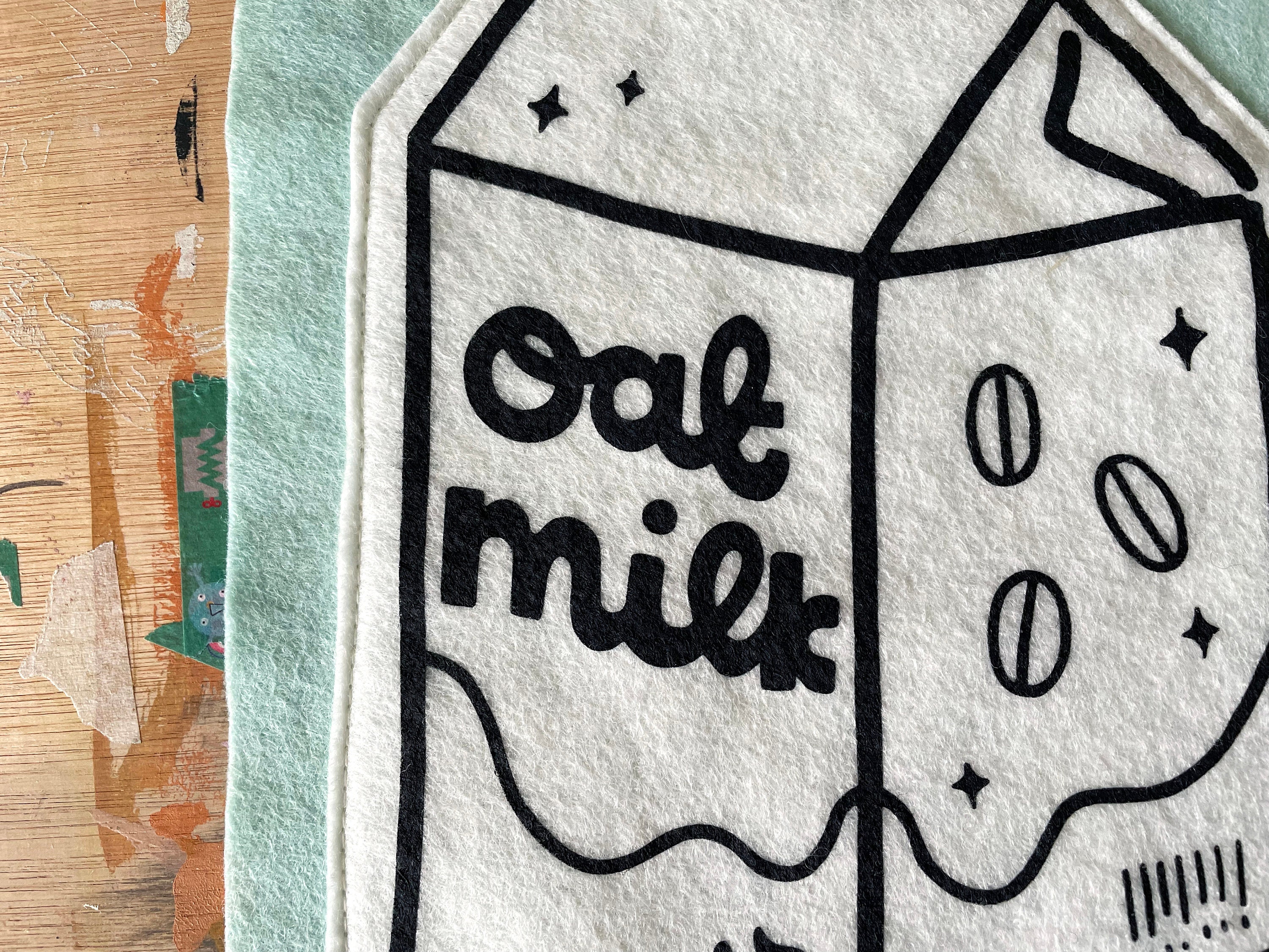 OAT MILK Banner Oat Milk Carton Screen Printed Art Print - Etsy