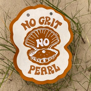 No Grit No Pearl Banner, Screen Printed Art Print, Felt Banner ...