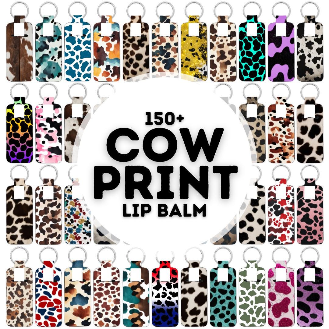 150 Cow Print Skinny Lip Balm Sublimation Design Bundle, Lip Balm ...